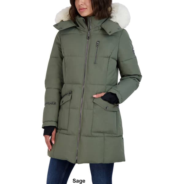 Womens Nautica 34in Puffer Jacket w/Chest Zip Pocket - Boscov's