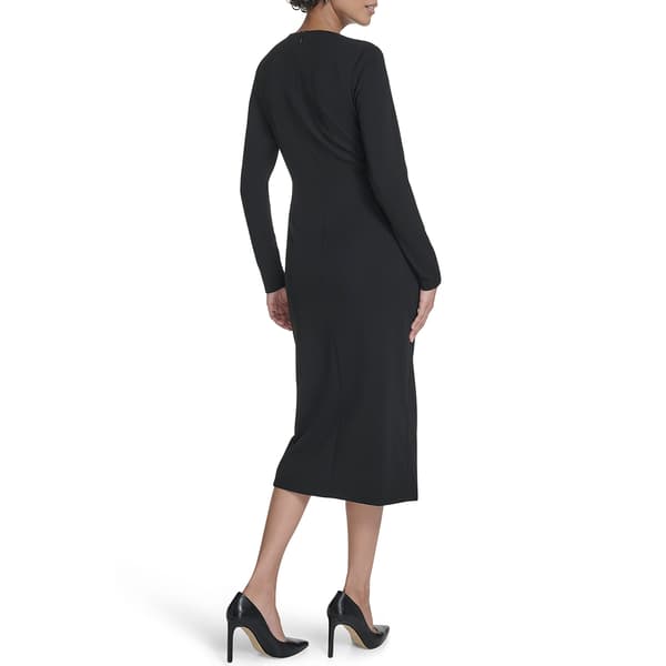 Womens Calvin Klein Long Sleeve Side Twist Crepe Sheath Dress - Boscov's