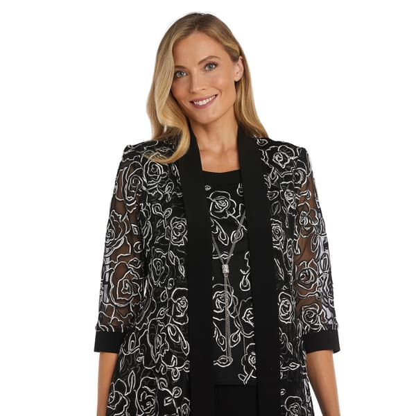 Petite R&M Richards Long Sleeve Rose Soutache Pants Set - Boscov's