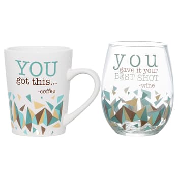 Home Essentials 16oz. Mug & 19.5oz. Stemless Wine Glass - Boscov's