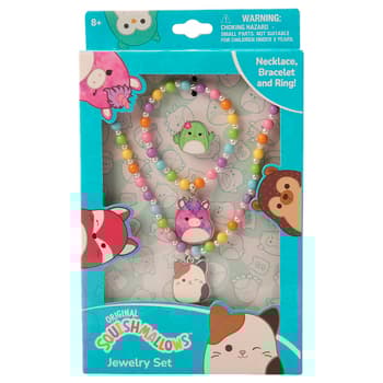 Girls Squishmallows Beaded Necklace Bracelet & Ring Set - Boscov's