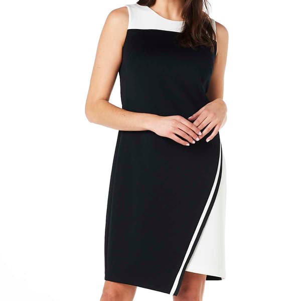 Womens Harper 241 Sleeveless Scuba Color Block A-Line Dress - Boscov's