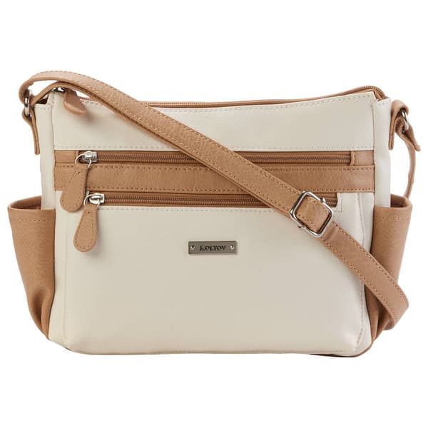 Koltov Naomi Large Two-Tone Crossbody - White/Cookie - Boscov's
