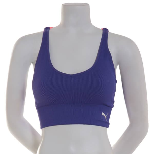 Womens Puma® Mirrored Rib Cross Back Sports Bra - Boscov's