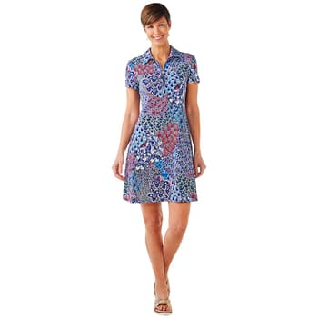 Womens MSK Short Sleeve Half Zip Dress - Boscov's