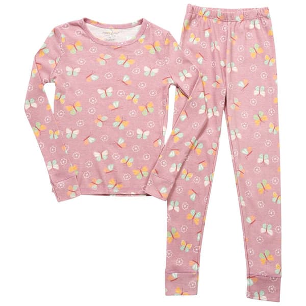 Girls Poppy & Clay® Floral Butterfly Snug Fit Pajama Set - Boscov's
