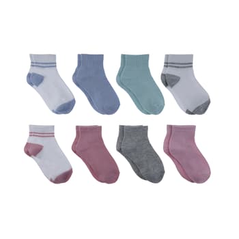 Girls Capelli New York 8pk. Sport Stripe Ribbed Ankle Socks - Boscov's