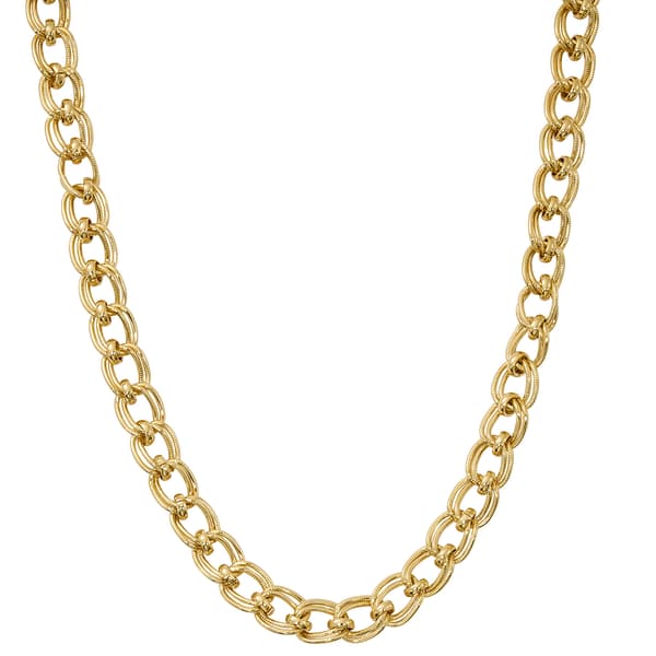 Design Collection Gold-Tone Textured Double Rolo Chain Necklace - Boscov's