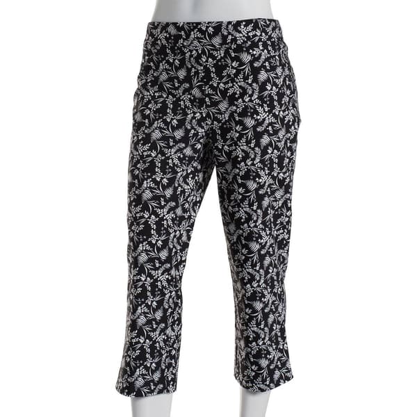 Womens Briggs Leaf Floral Basic Millennium Capri Pants - Boscov's