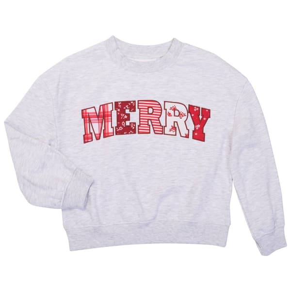 Girls (7-12) Rare Editions Merry Sweatshirt - Boscov's