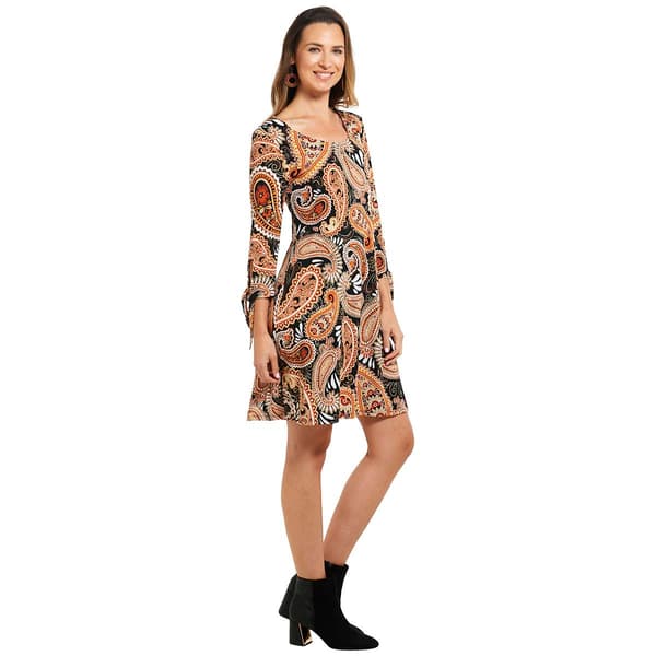Womens MSK 3/4 Sleeve Paisley Fit & Flare Dress - Boscov's