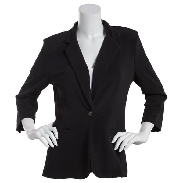 Womens Ny Collection 3 4 Sleeve 1 Button Knit Ottoman Blazer Boscovs