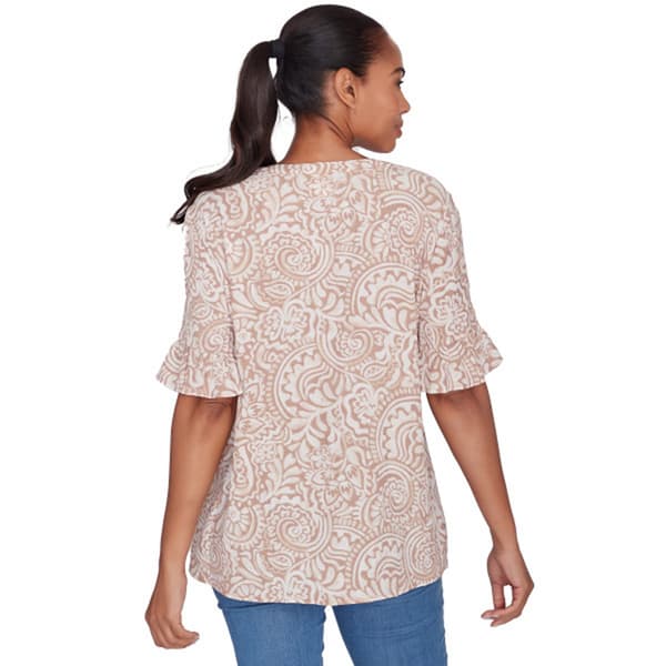Petite Ruby Rd. Key Items Garden Woodblock Blouse - Boscov's