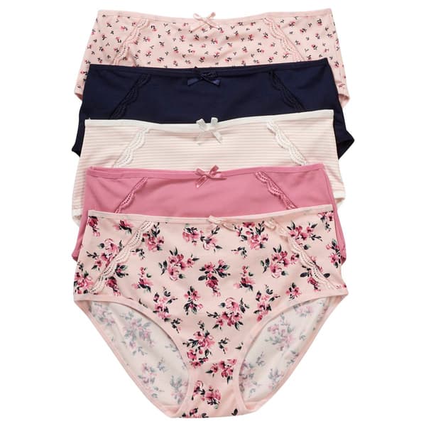 Womens Laura Ashley® 5pk. Lace Trim Brief Panties LS7684-5PKEV - Boscov's