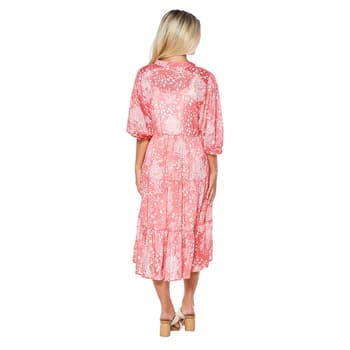 Womens Figueroa & Flower Elbow Sleeve Tier Hem A-Line Dress - Boscov's