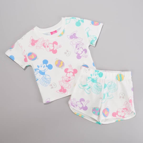 Toddler Girl Disney® Junior Minnie & Mickey Easter Shorts Set - Boscov's