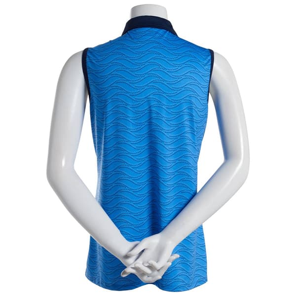 Womens Court Haley Sleeveless Wavy V-Neck Collar Polo - Boscov's