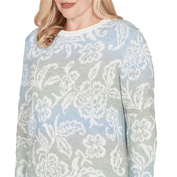 Womens Alfred Dunner Stockbridge Floral Ombre Sweater - Boscov's