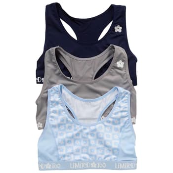 Girls (7-16) Limited Too 3pk. Checkerboard & Solid Sports Bras - Boscov's