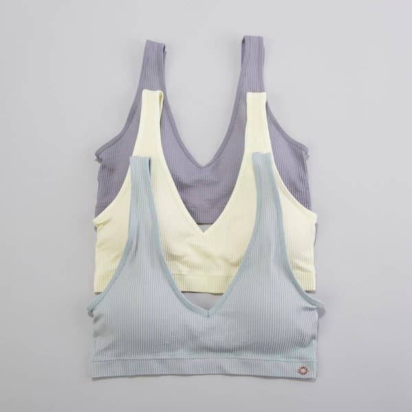 Womens Danskin 3pk. Seamless Rib Deep V Bralette DS8233-3PKAJ - Boscov's