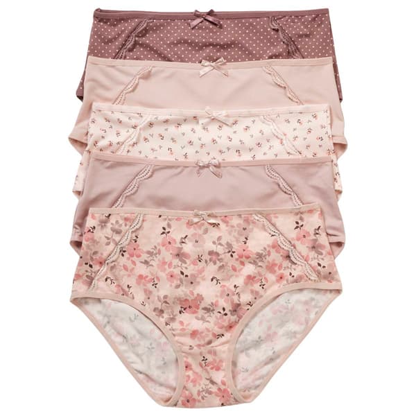 Womens Laura Ashley® 5pk. Lace Trim Full Briefs LS7684-5PKEI - Boscov's