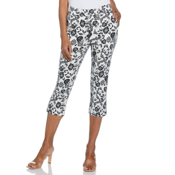 Petite Rafaella® Pull On Floral Rivet Detail Capri - Boscov's
