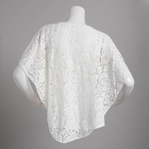 Womens NY Collection Tonal Lace Popover Top - Boscov's