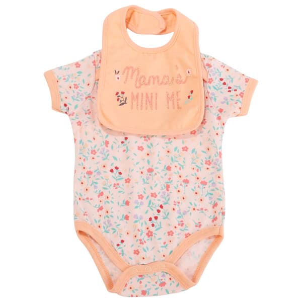Baby Girl (NB-9M) Mini Hop Mama’s Mini Me Floral Bodysuit & Bib - Boscov's