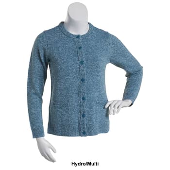 Petite Hasting & Smith Long Sleeve Marled Button Front Cardigan - Boscov's