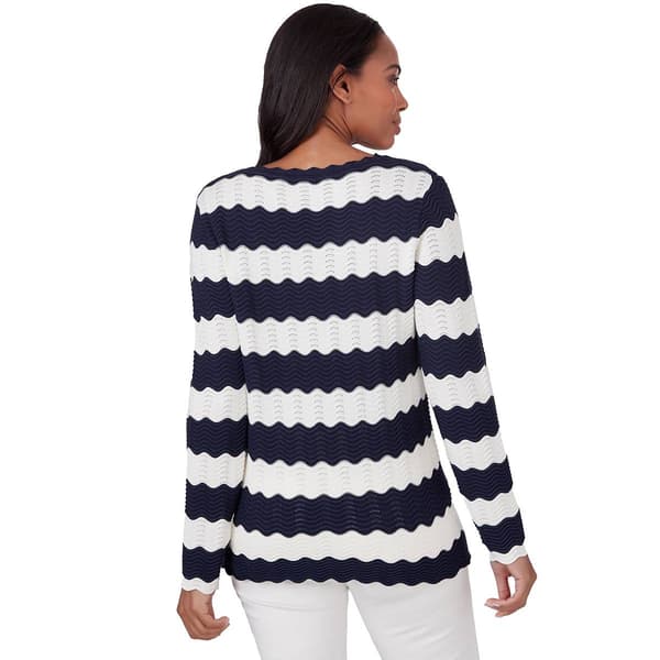Womens Emaline Anguilla Wide Stripe Long Sleeve Sweater - Boscov's