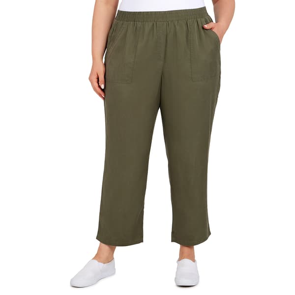 Plus Size Ruby Rd. Santa Fe Pull On Solid Elastic Waist Pants - Boscov's