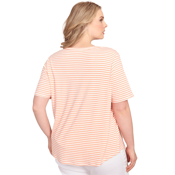 Plus Size Skye’s The Limit Spring Romance V-Neck Stripe Tee - Boscov's
