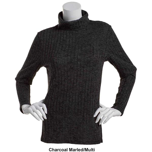 Petite Emily Daniels Long Sleeve Ribbed Turtleneck Sweater - Boscov's