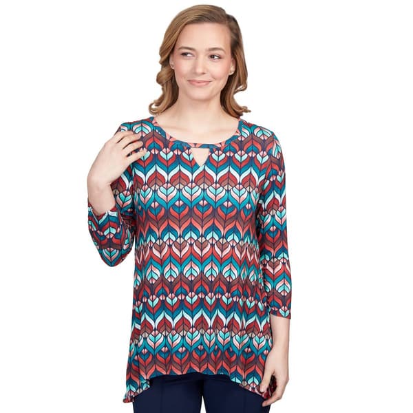 Plus Size Ruby Rd. Must Haves II Diamond Geo Stripe Blouse - Boscov's