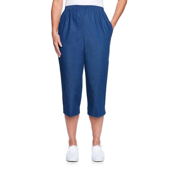 Petite Alfred Dunner Classics Denim Pull On Capri Pants - Boscov's