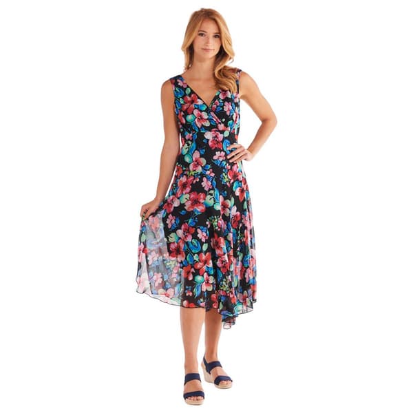 Womens Connected Apparel Sleeveless Floral A-Line Dress - Boscov's