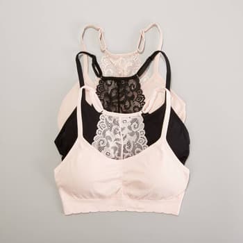 Womens Laura Ashley® 3pk. Seamless Bralette Bras - LS5127-3PKCF - Boscov's