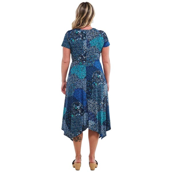 Womens Perceptions Short Sleeve Side Knot Wrap Dress - Denim - Boscov's