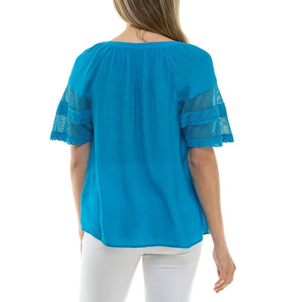 Womens Zac & Rachel Extend Sleeve Slub Gathered Yoke Blouse - Boscov's