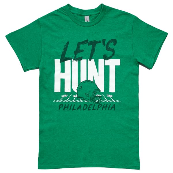 Mens Philadelphia Eagles Let’s Hunt Helmet Graphic Tee - Green - Boscov's