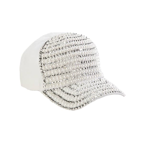 Womens Madd Hatter Bling Pearl Baseball Hat - Boscov's