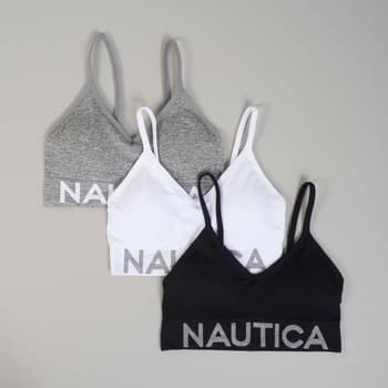 Womens Nautica 3pk. Seamless Lounge Bra w/Logo NT2104-3PKN - Boscov's