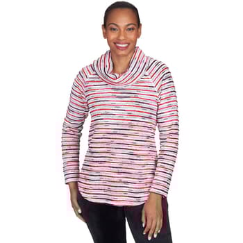 Womens Ruby Rd. Ready for Red Candy Space Dye Stripe Tunic - Boscov's