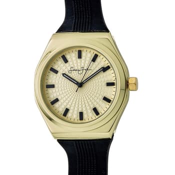 Mens Sean John Gold-Tone Integrated Rubber Strap Watch - SJ0016GD ...