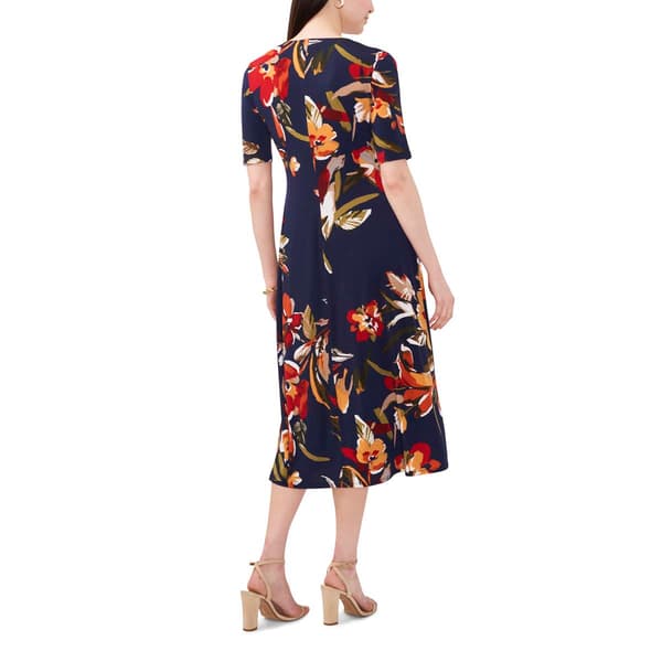 Womens MSK Elbow Sleeve Floral Surplice Midi Dress - Boscov's
