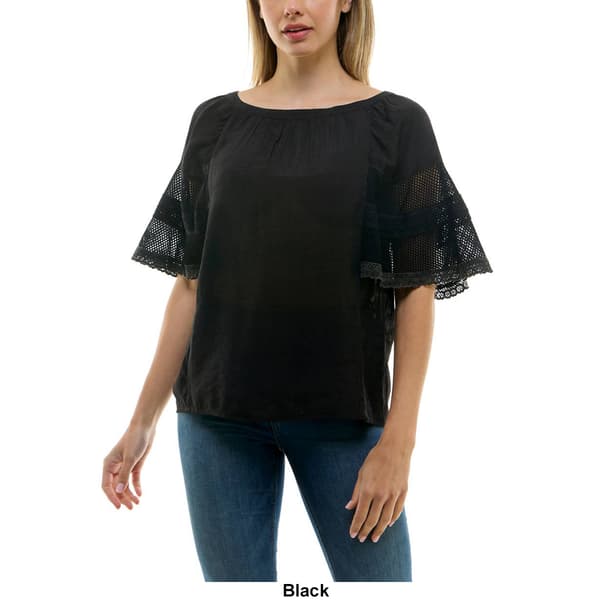 Womens Zac & Rachel Extend Sleeve Slub Gathered Yoke Blouse - Boscov's