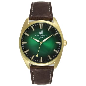Mens Caribbean Joe Gold-Tone and Green Dial Watch - CJ7127GD - Boscov's