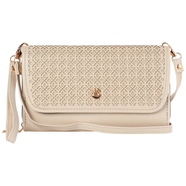 Womens Gloria Vanderbilt Laser Cut Flap Wristlet - Boscov's