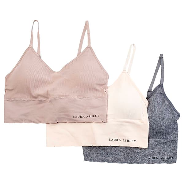 Womens Laura Ashley® 3pk. Ribbed Comfort Bralettes LS6812-3PK - Boscov's