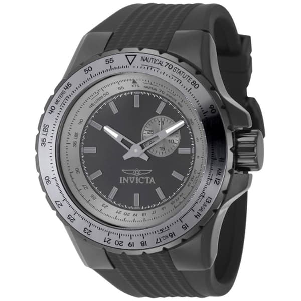 Mens Invicta Aviator Black Dial Quartz Watch - 49728 - Boscov's